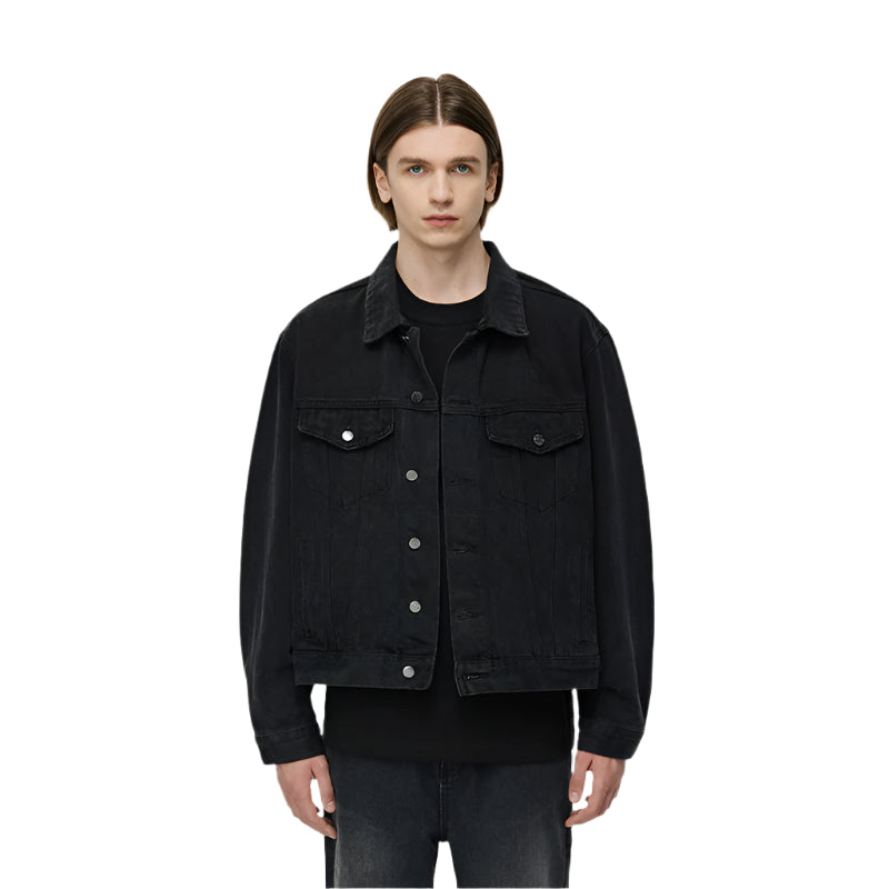Black Washed Distressed Short Casual Denim Jacket – CLIMAX VISION