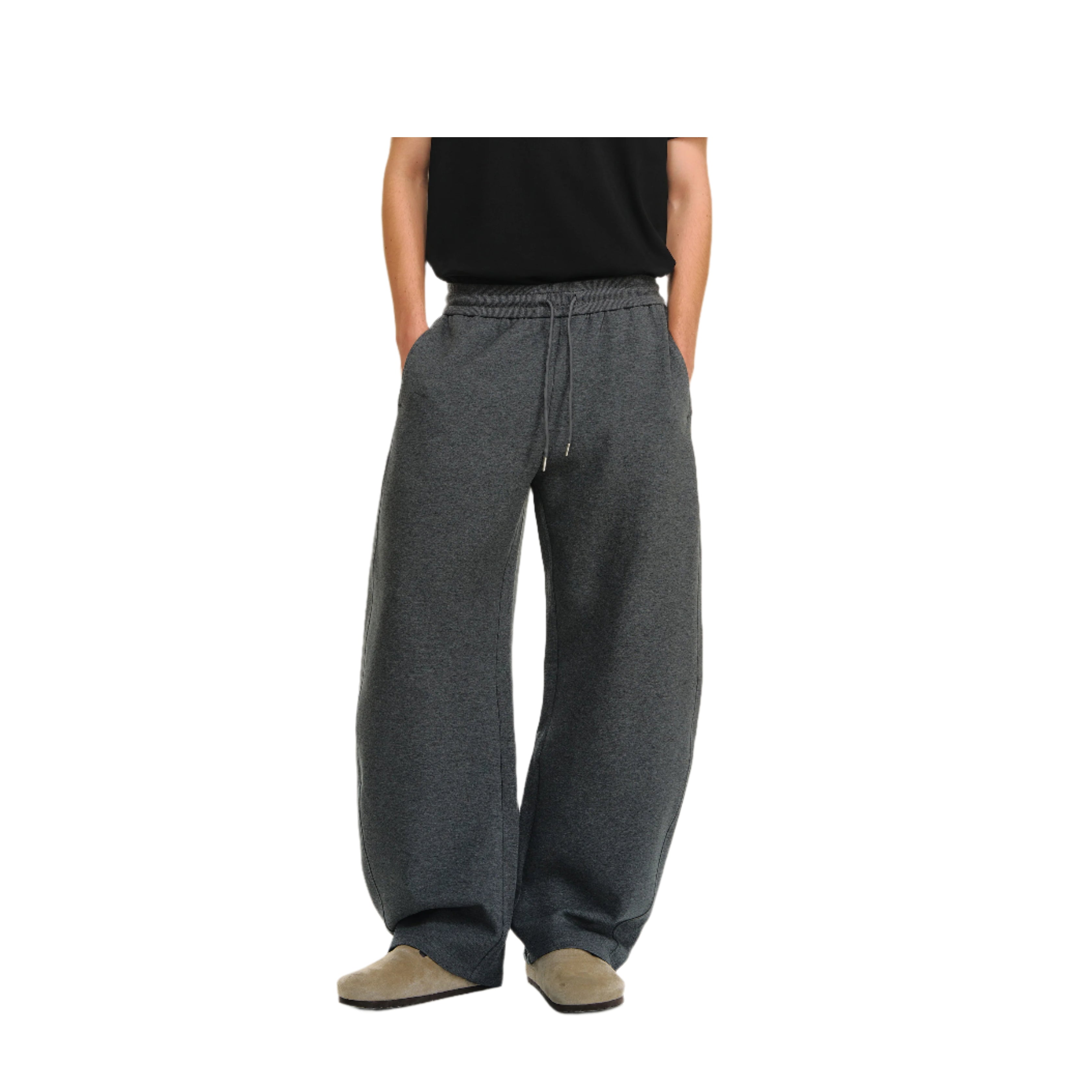 Dark Grey Structured Machete Cut Slouchy Banana Sweatpants – CLIMAX VISION